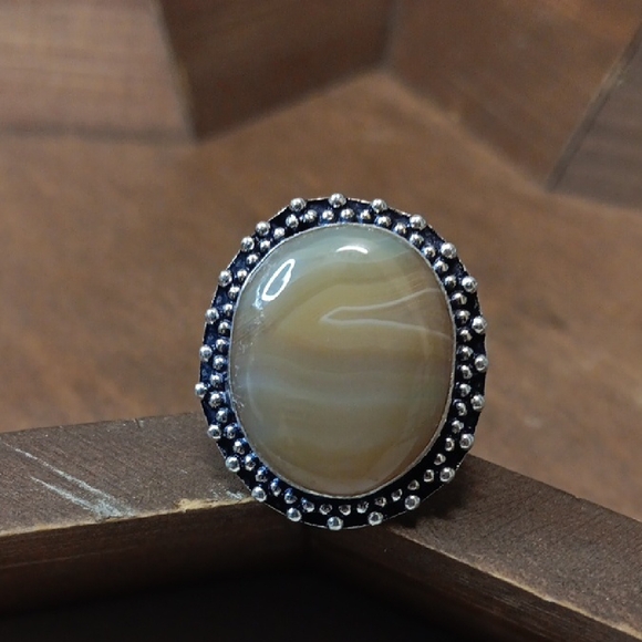 Jewelry | Elegant Botswana Lace Agate Ring | Poshmark